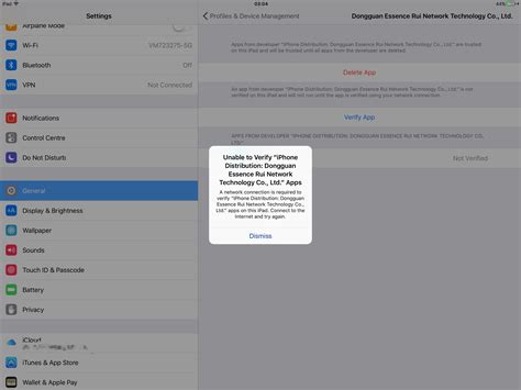 settings ios 9 3 3 couldn t verify app stack overflow