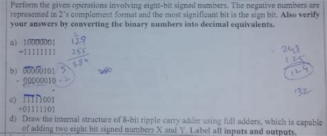 Solved Perform The Given Operations Involving Eight Bit