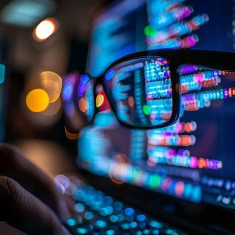 Free Focused Coding Session Photo Coding Reflection Glasses