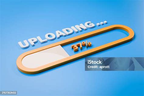 위의 업로드 중이라는 텍스트와 진행률 표시줄 안에 백분율 숫자가 있는 3d 진행률 표시줄 3차원 형태에 대한 스톡 사진 및 기타 이미지 Istock