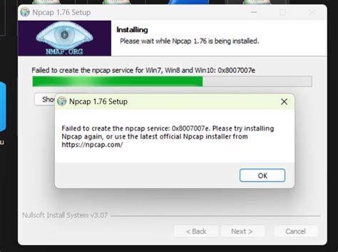 Failed To Create The Npcap Service X F On Windows Npcap Issue