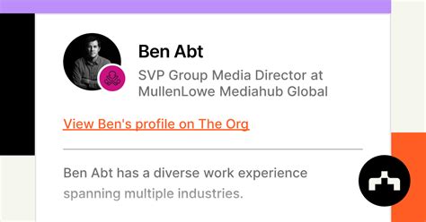 Ben Abt Svp Group Media Director At Mullenlowe Mediahub Global The Org