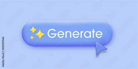 3d Generate Ai Button Ai Stars Icon Artificial Intelligence And