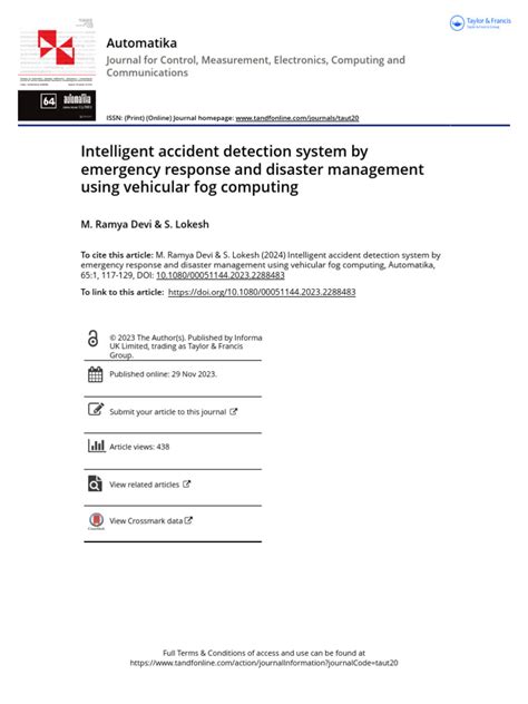 Intelligent Accident Detection System By Emergency Response And