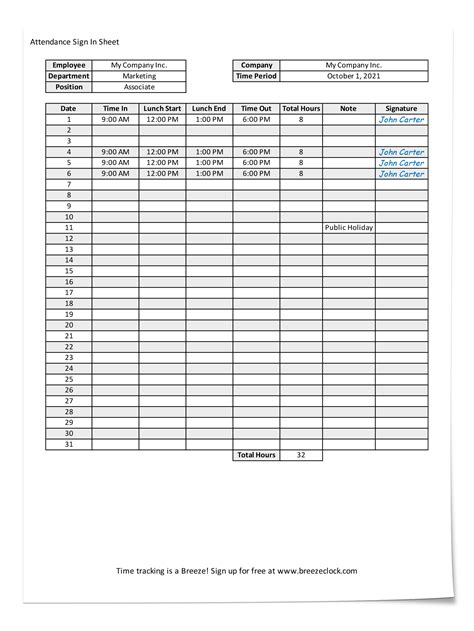 Attendance Excel Template Attendance Excel Template