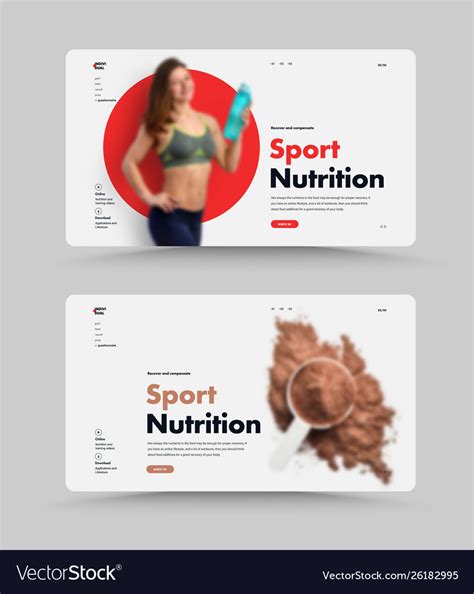 Set Uiux Website Design Homepage For Sports Vector Image