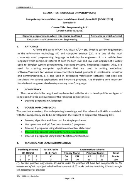 4331105progc Pdf Computer Programming Control Flow