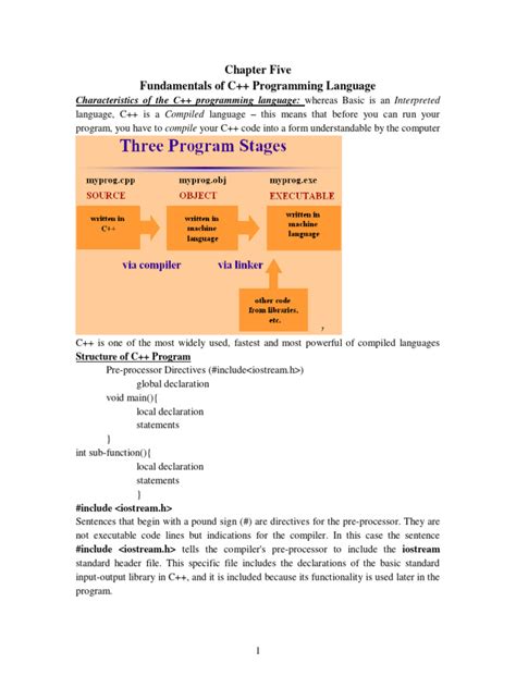 chapter one fundamentals of c programming language pdf data