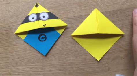 미니언즈 책갈피 종이접기 색종이로 북코너 만들어보세요 네이버 블로그