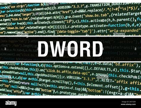 Dword Concept With Random Parts Of Program Code Dword With Programming