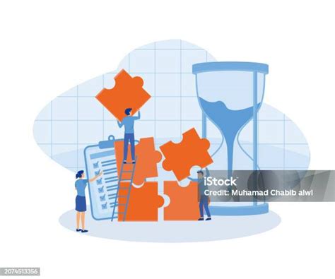 프로젝트 관리 비즈니스 프로세스 및 계획 워크플로 조직 함께 일하는 동료 팀워크 플랫 벡터 현대 일러스트 레이 션 개념에 대한