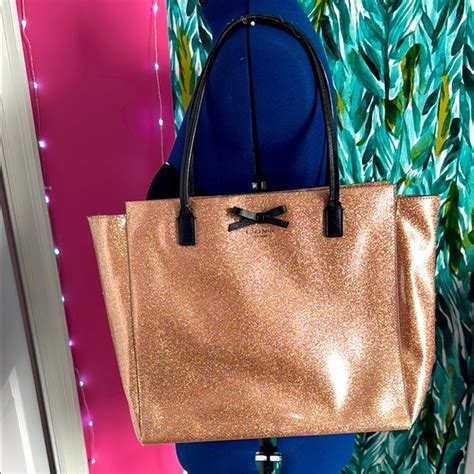 Kate Spade Bags Kate Spade Glitter Tote Bag Rose Gold Poshmark
