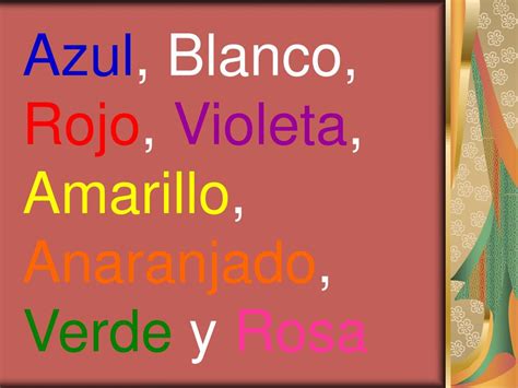 Ppt Azul Blanco Rojo Violeta Amarillo Anaranjado Verde Y