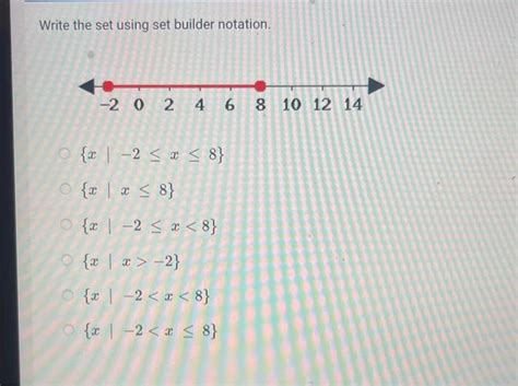 solved write the set using set builder notation