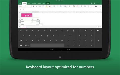 Keyboard For Excel App คีย์บอร์ดเอ็กเซล