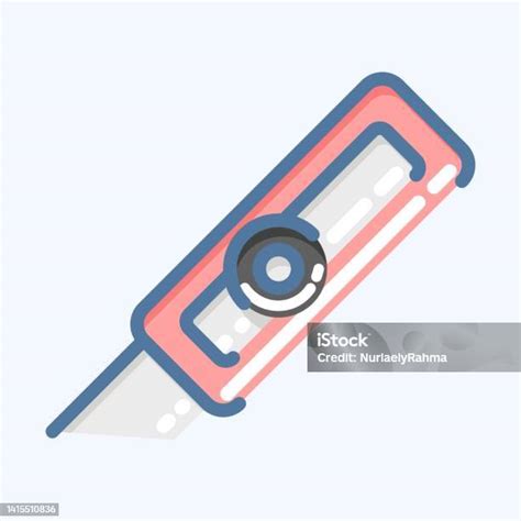 아이콘 커터 나이프 페인트 아트 도구 기호에 적합합니다 낙서 스타일 편집 가능한 간단한 디자인 디자인 템플릿 벡터 간단한 그림 강철에 대한 스톡 벡터 아트 및 기타 이미지