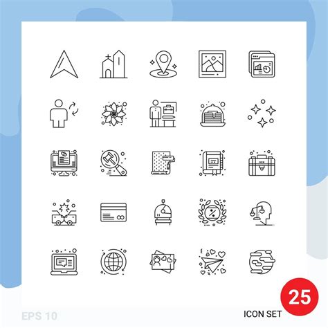 25 Thematic Vector Lines And Editable Symbols Of Rate Analysis Location Picture Landmark