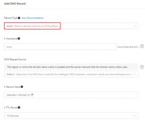Add A DNS Record Authoritative DNS Resolution Alibaba Cloud DNS Alibaba Cloud Documentation