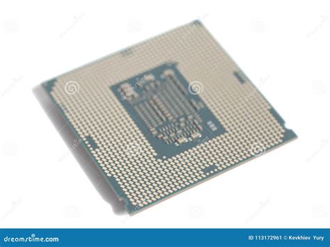 central processing unit cpu microchip isolated on white stock image