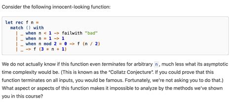 Solved Consider The Following Innocent Looking Function Let