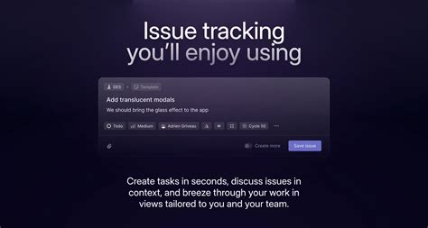 linear home page section issue tracking feature feature section