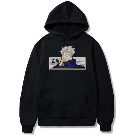 Jujutsu Kaisen Черен Суитчер с бродерия - Satoru Gojo