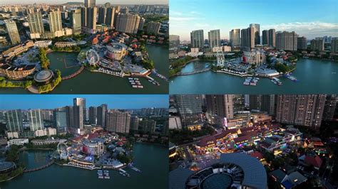 南京江宁百家湖1912街区航拍视频素材下载