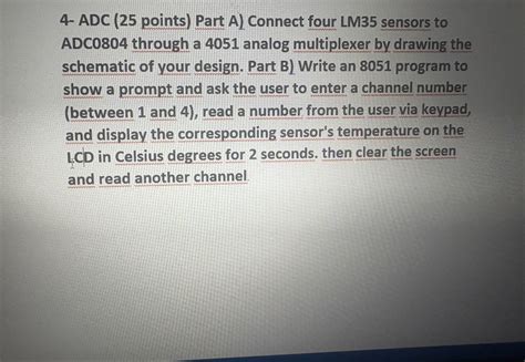 Solved 4 ﻿adc 25 ﻿points ﻿part A ﻿connect Four Lm35