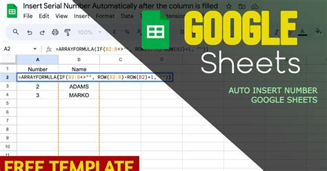 How To Make Auto Serial Number Di Googel Sheets