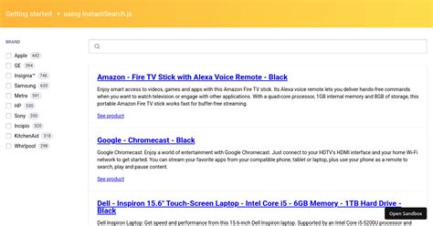 Example Instantsearch Getting Started Codesandbox