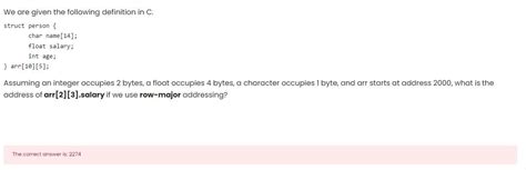 Solved We Are Given The Following Definition In Cstruct