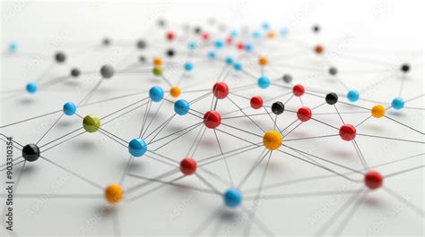 3d Network Graph With Interconnected Nodes And Edges Illustrating