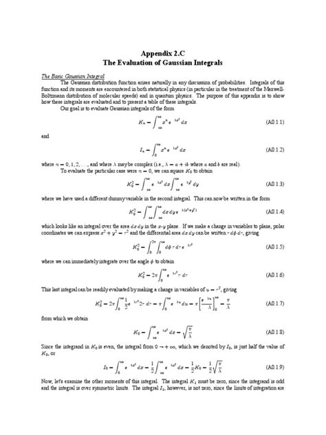 evaluation of gaussian integrals download free pdf integral