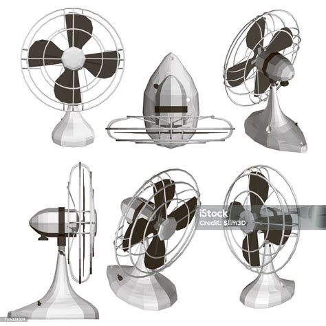실내 선풍기세트 다른 관점 3d 벡터 그림 선풍기 전기 설비에 대한 스톡 벡터 아트 및 기타 이미지 선풍기 전기 설비 등측투영법 유동성 Istock
