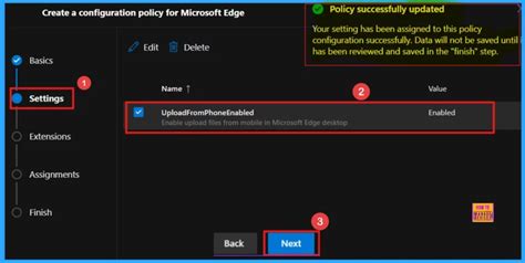 enable or disable upload from phone policy in ms edge browser using