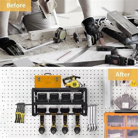Metal Wall Mount Power Tool Storage Rack Up To 160lbs Capacity