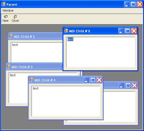 Set MDI Parent Window MDI GUI Windows Form C C Sharp
