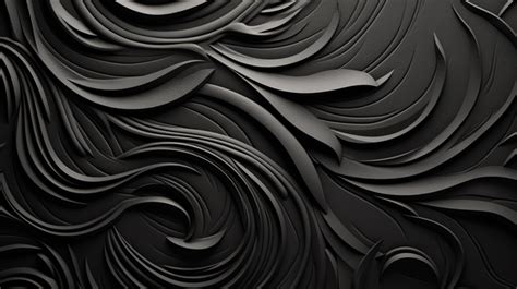 Abstract Black Papercut Decorative Texture Achieving An Overlap Layers