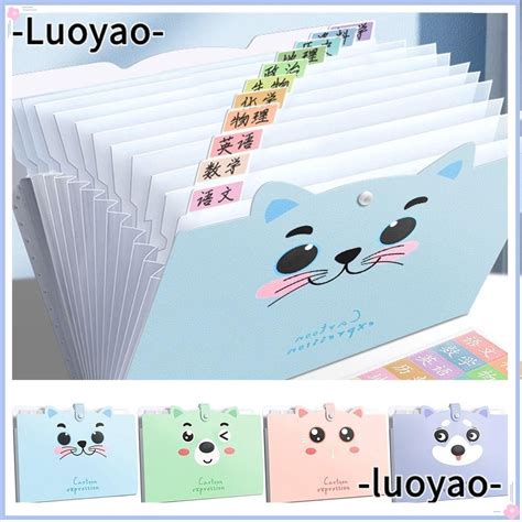 Luoyao1 A4 File Folder Waterproof Classified Test Paper Storage Folder Fashion Multi Layer 12