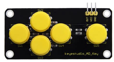 Ks0466 Keyestudio Ad Key Button Moduleblack And Eco Friendly