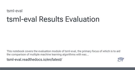 Tsml Eval Results Evaluation Tsml Eval 060 Documentation