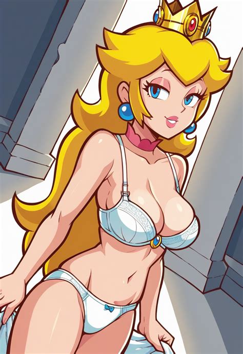 Rule 34 Ai Generated Breasts Female Mario Series Princess Princess Peach Sex White
