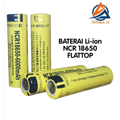 Jual Baterai Cas Baterai Isi Ulang Tipe Li Ion NCR 18650 FLATTOP 6000mAh 3 7V ISI 4 PCS