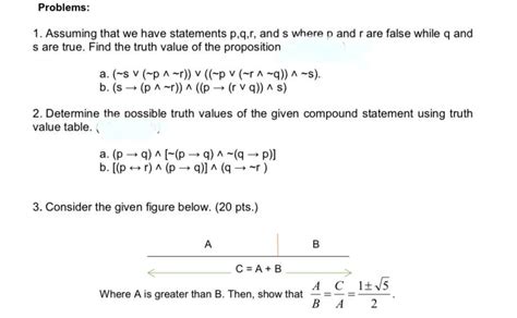 Solved Assuming That We Have Statements P Q R And S Chegg