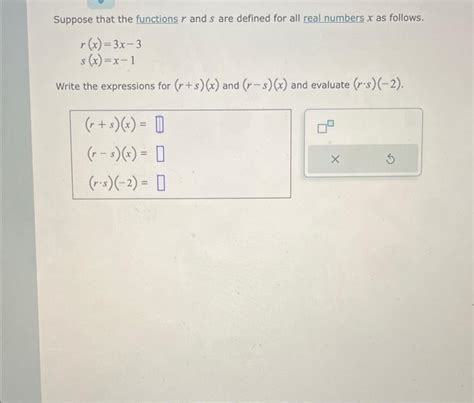 Solved Suppose That The Functions R And S Are Defined For