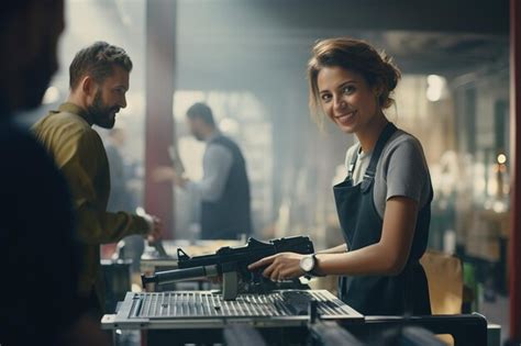 Premium Ai Image A Female Assembler Is An Employee In The Shop For