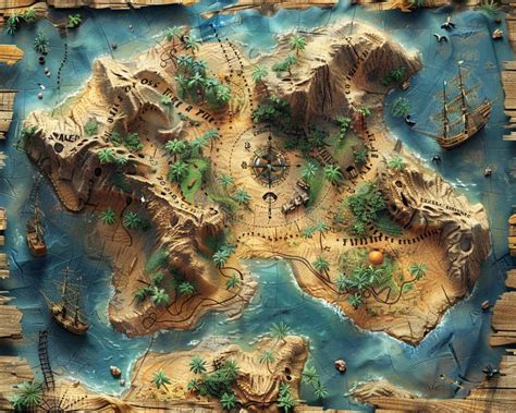 Map Of A Treasure Island In A Creative Digital Art Style Stock Photo Image Of Game Symbol