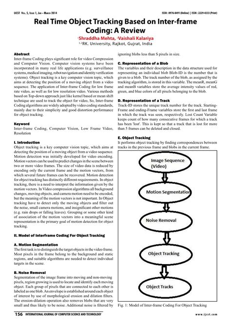 Pdf Real Time Object Tracking Based On Inter Frame Coding A Review