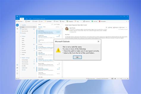Fix This Is Not A Valid File Name Error In Outlook