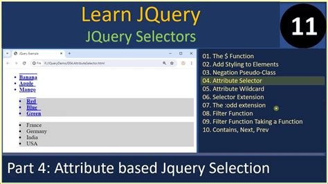 Selectors Part 4 Attribute Selector Jquery Tutorials 11 Youtube